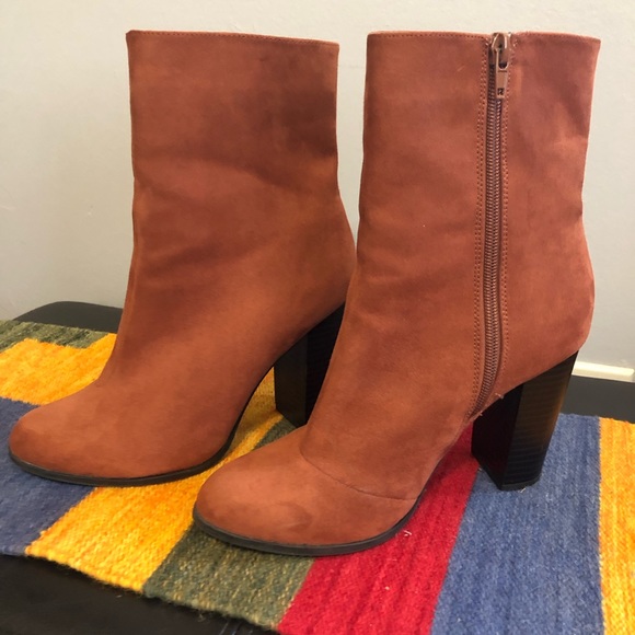 F&F | Shoes | Brick Color High Heel Boots 7 | Poshmark